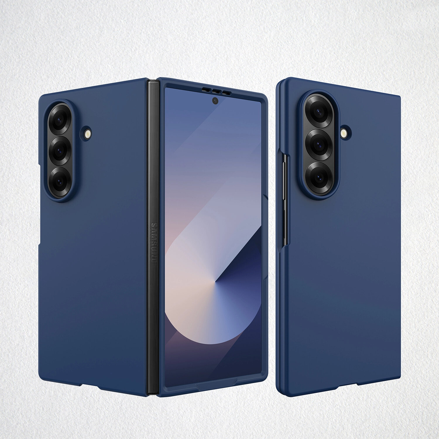 Подходит для Samsung Galaxy Z Fold6 / Самсунг Z Fold 6 Чехол для смартфона, подставка, soft touch, накладка, поликарбонат (PC), защита камеры, ударопрочный, тонкий, усиленные углы, Samsung, blue