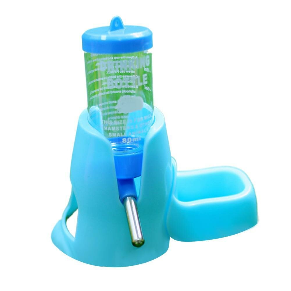 Поилка 80мл, автопоилка для грызунов, крыс, мышей, хомяков, шиншилл, с креплением для клетки, голубая