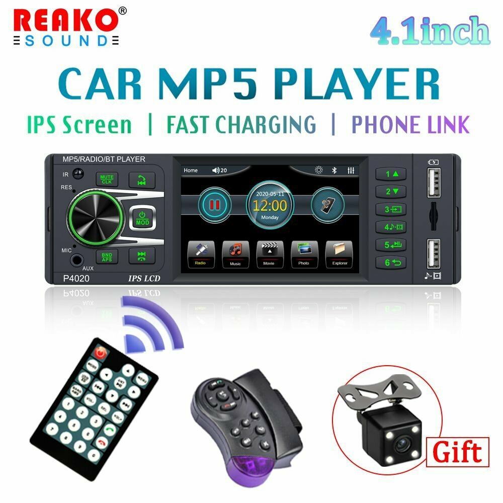 4.1 ' Автомобильное радио 1Din аудио стерео FM/Bluetooth/руль дистанционного управления заднего хода камера MP5