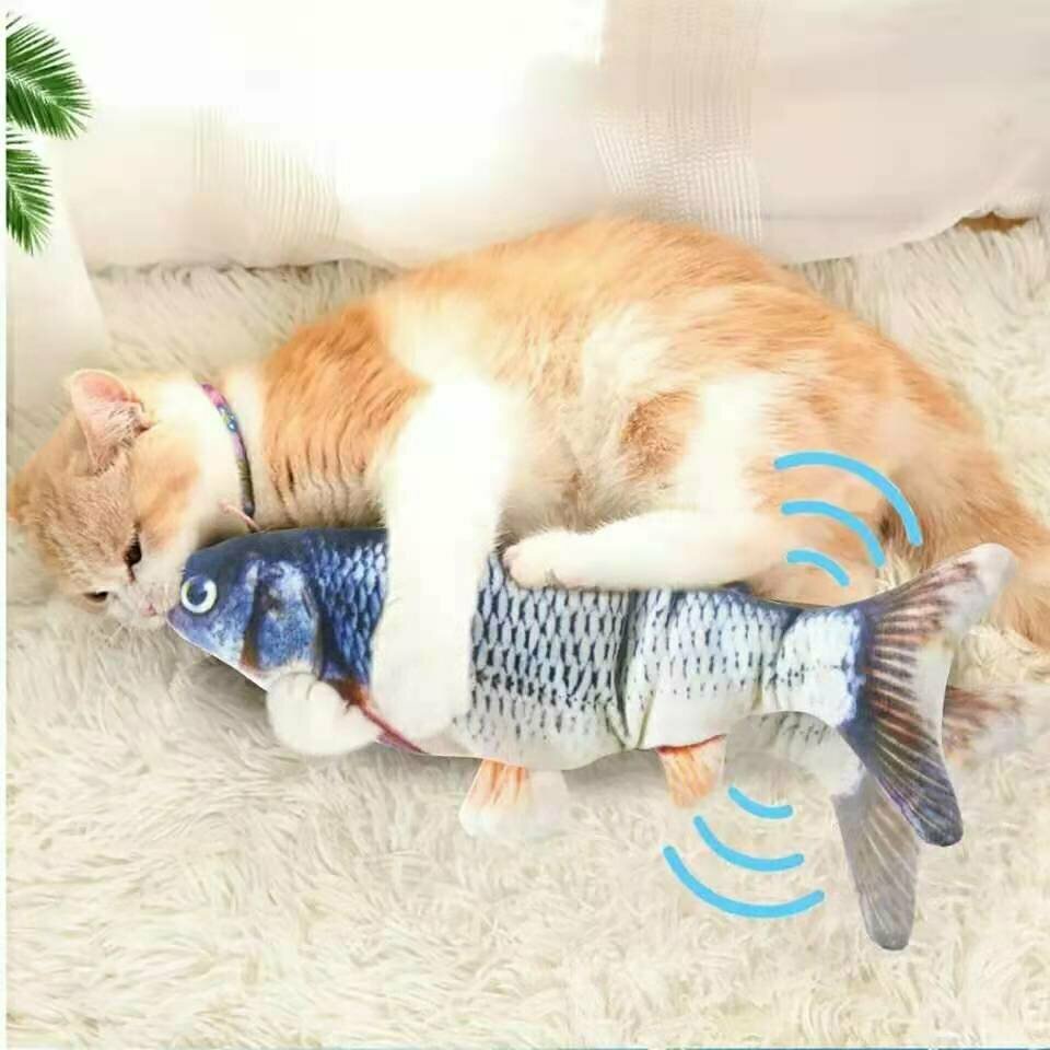 USB электрическая зарядка имитация рыбы карп кошка игрушка , интерактивная электрическая дискета,