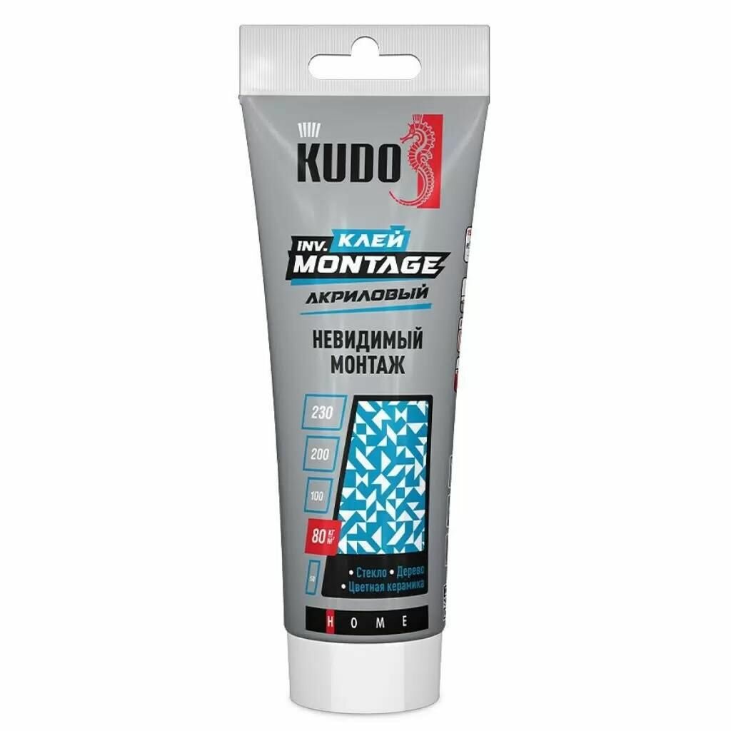 Строительный клей KUDO акриловый, монтажный, бесцветный, 200 мл