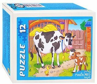 Развивающий красочный пазл "Ферма", логическая игра-головоломка для малышей, 12 элементов, микс