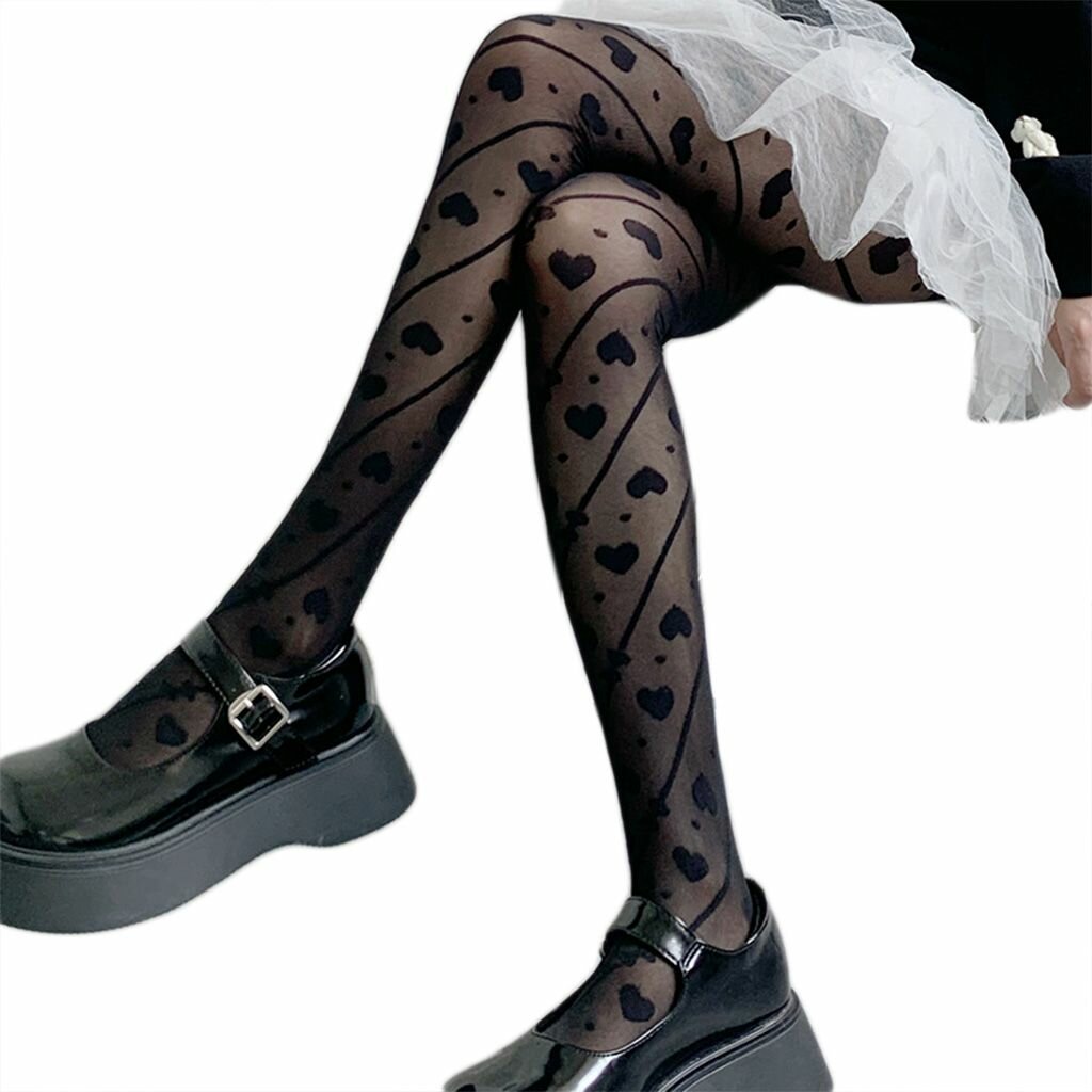 Чулки love bow в стиле колледжа-черные