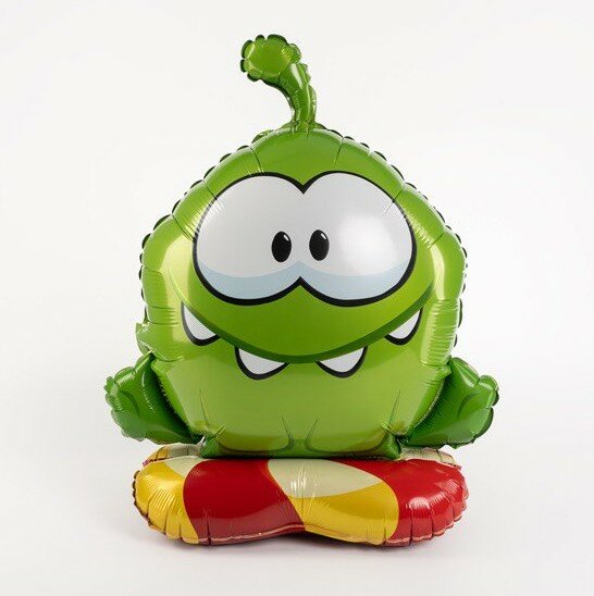 Шар фигура Ам Ням на подставке (30"/76 см). Фольгированный шарик для ребёнка на день рождения