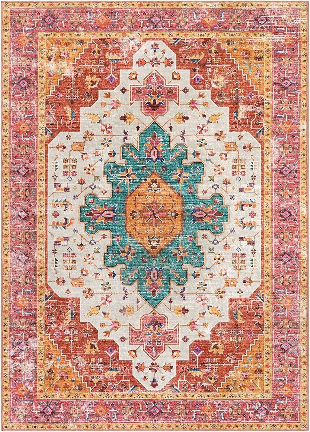 Классический восточный ковер из фланели, 9, 120x160cm-47x63in，коричневый