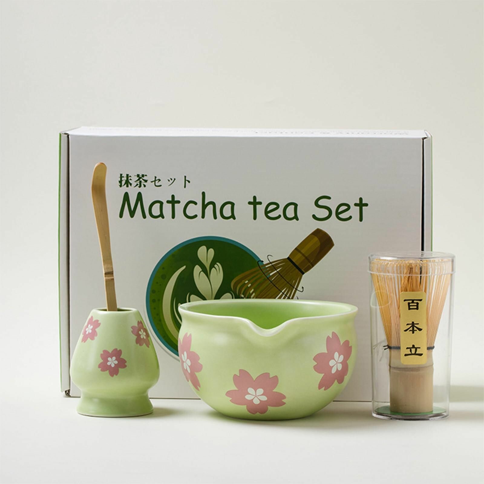 Набор для чайной церемонии "Чаша для матча", 4 предм, зеленый