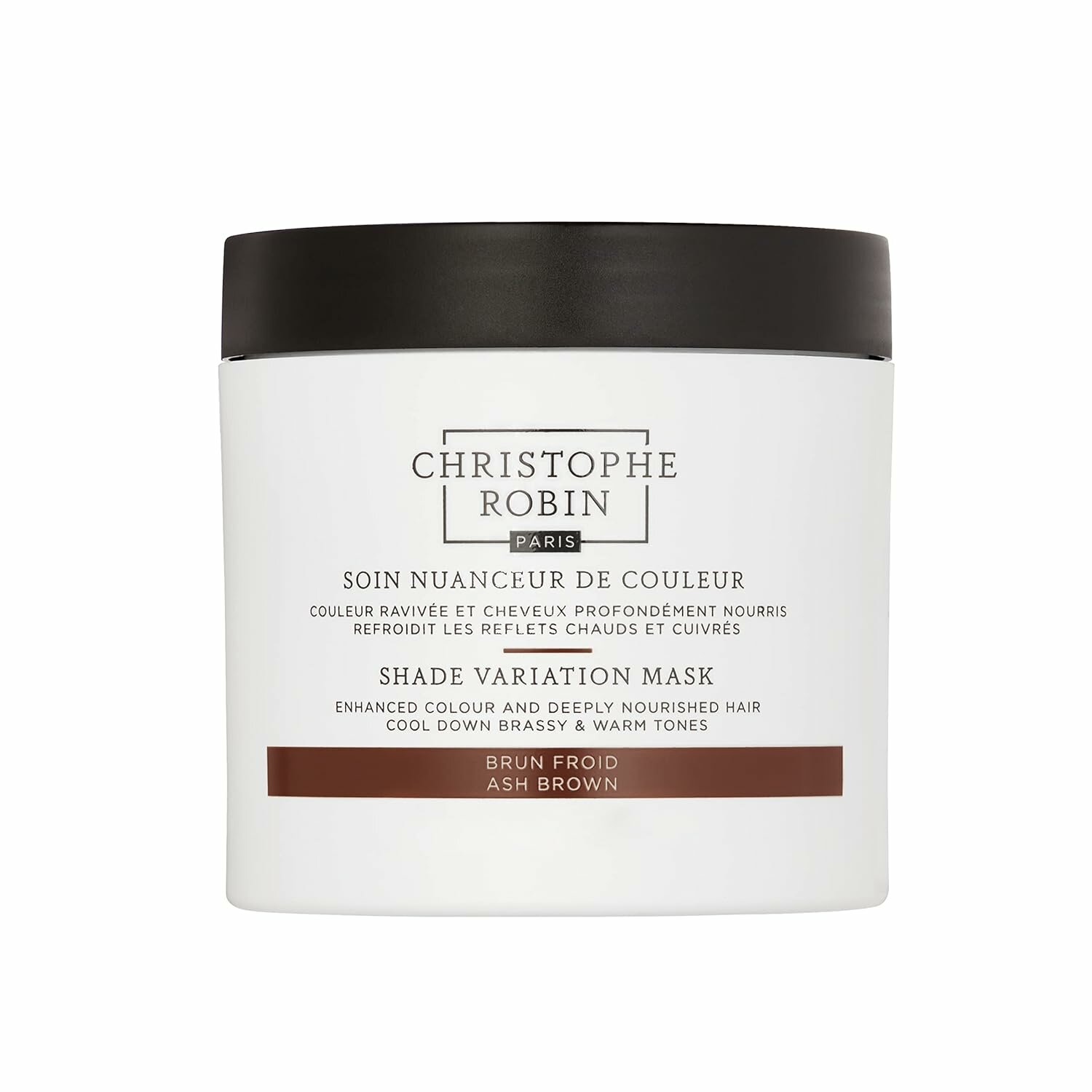 Восстанавливающая маска для темных волос CHRISTOPHE ROBIN Shade Variation Mask ASH BROWN 250ml
