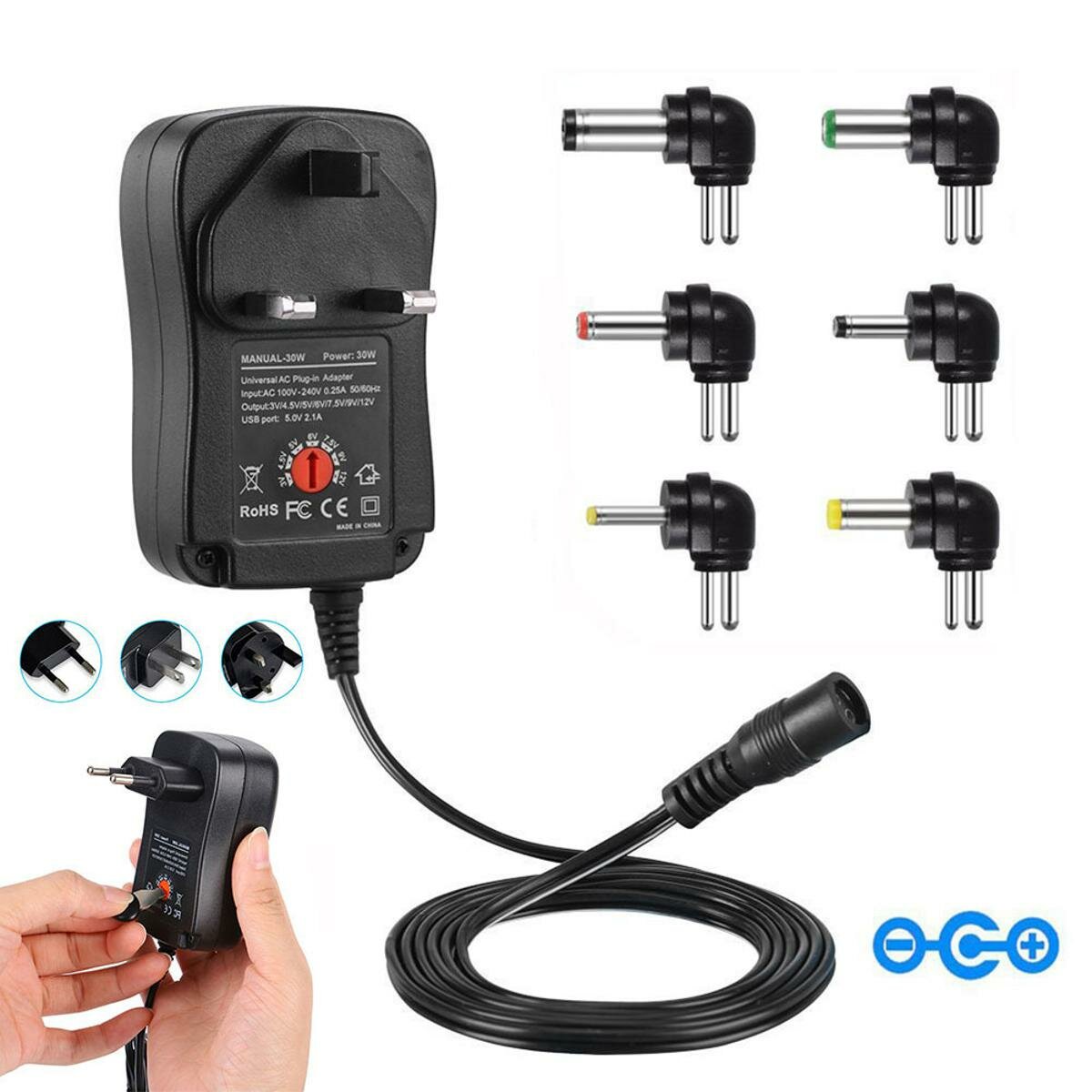 Yfashion 30W 3V-12V Универсальное зарядное устройство AC/DC адаптер Импульсный светодиодный драйвер Освещение трансформа