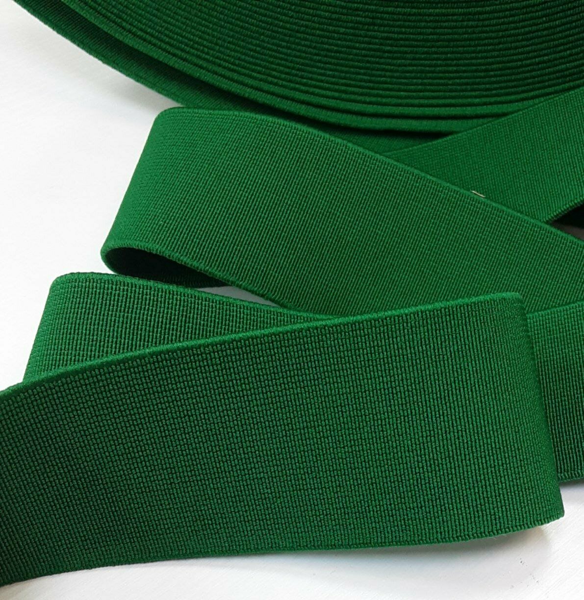 Эластичная резинка для шитья, ширина 4см, отрез 3 метра, зеленый