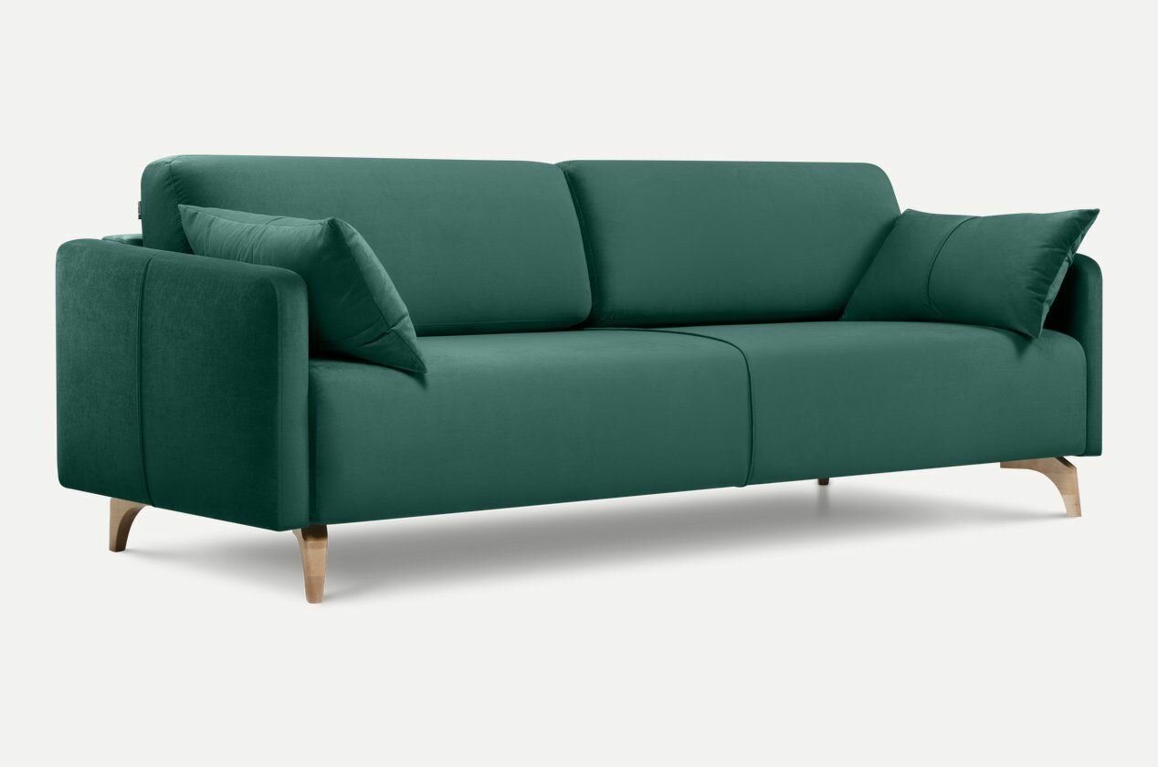 Диван-кровать раскладной Divan.ru Льери Barhat Emerald, 227х105х85 см, спальное место 206х143 см, темно-зеленый, велюр