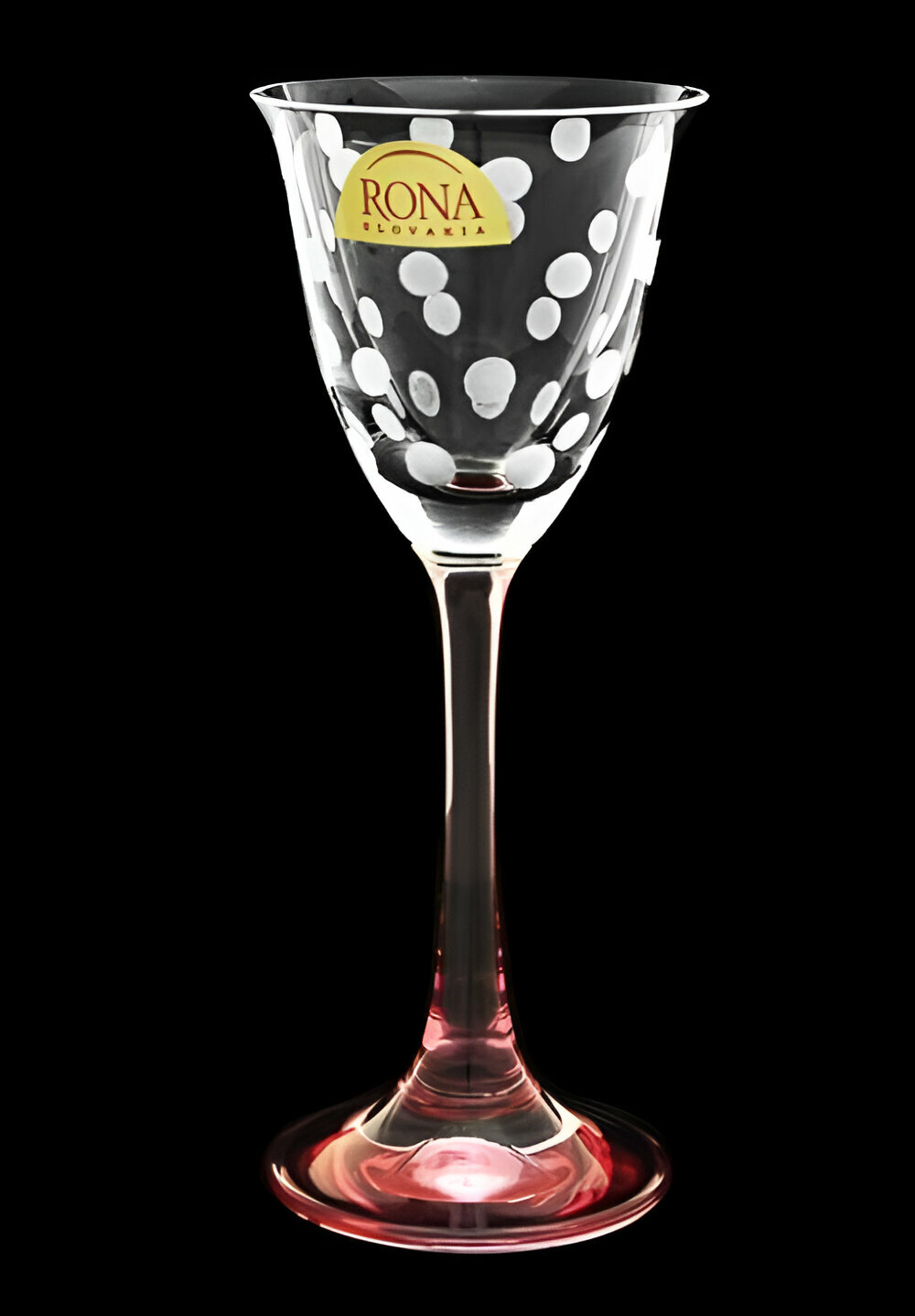 Набор рюмок "Флора", стекло, выдувные, 60мл, розовый горошек, 6шт