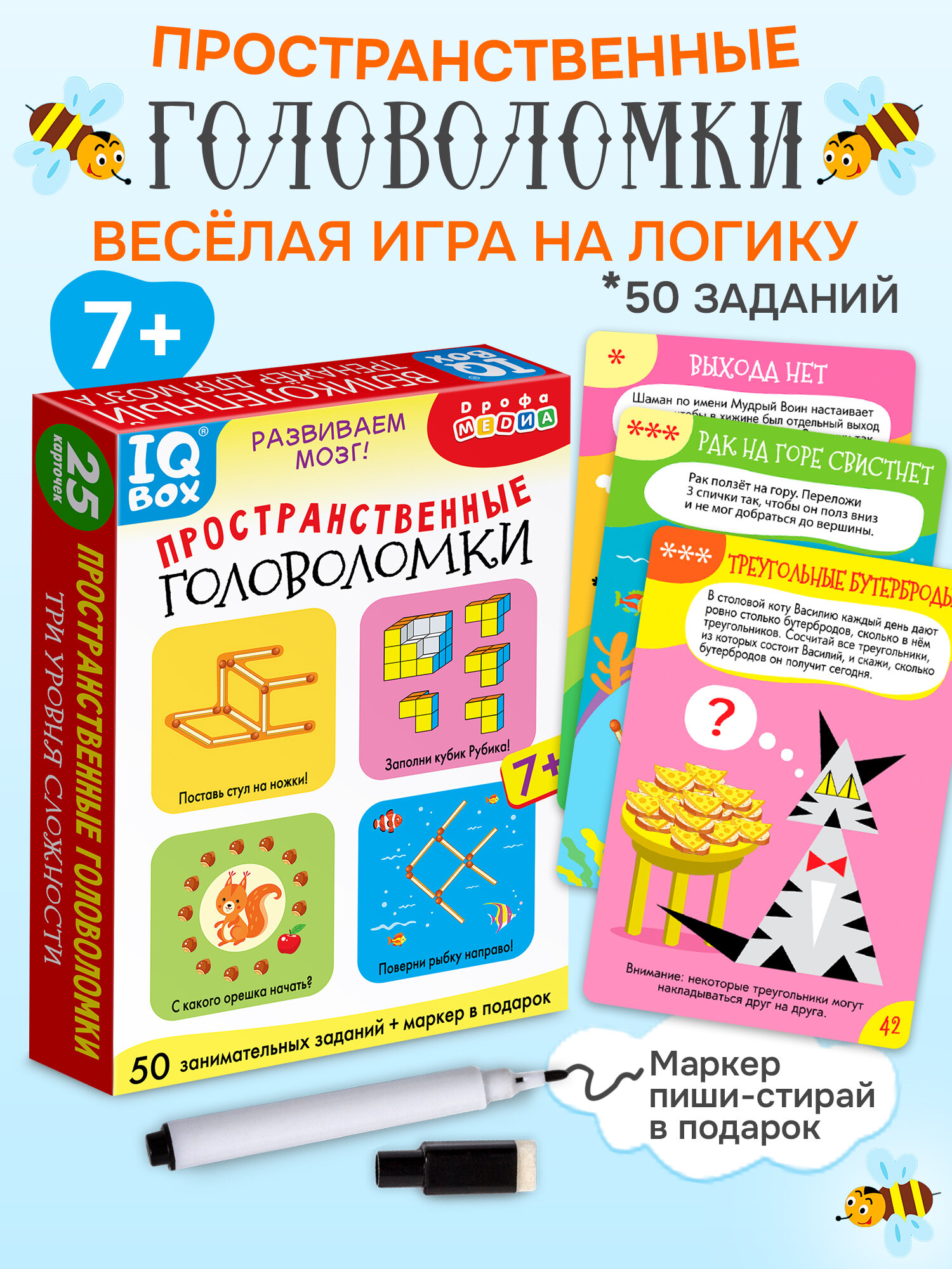 Пространственные головоломки Дрофа-медиа, для детей 7-10 лет, 25 заданий