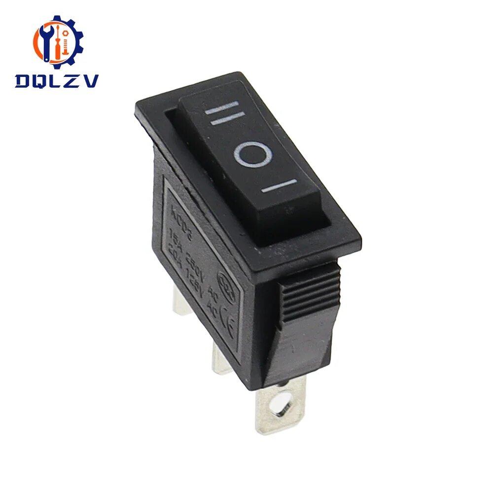 Переключатель DQLZV KCD3 220В, черный, 3 шт.