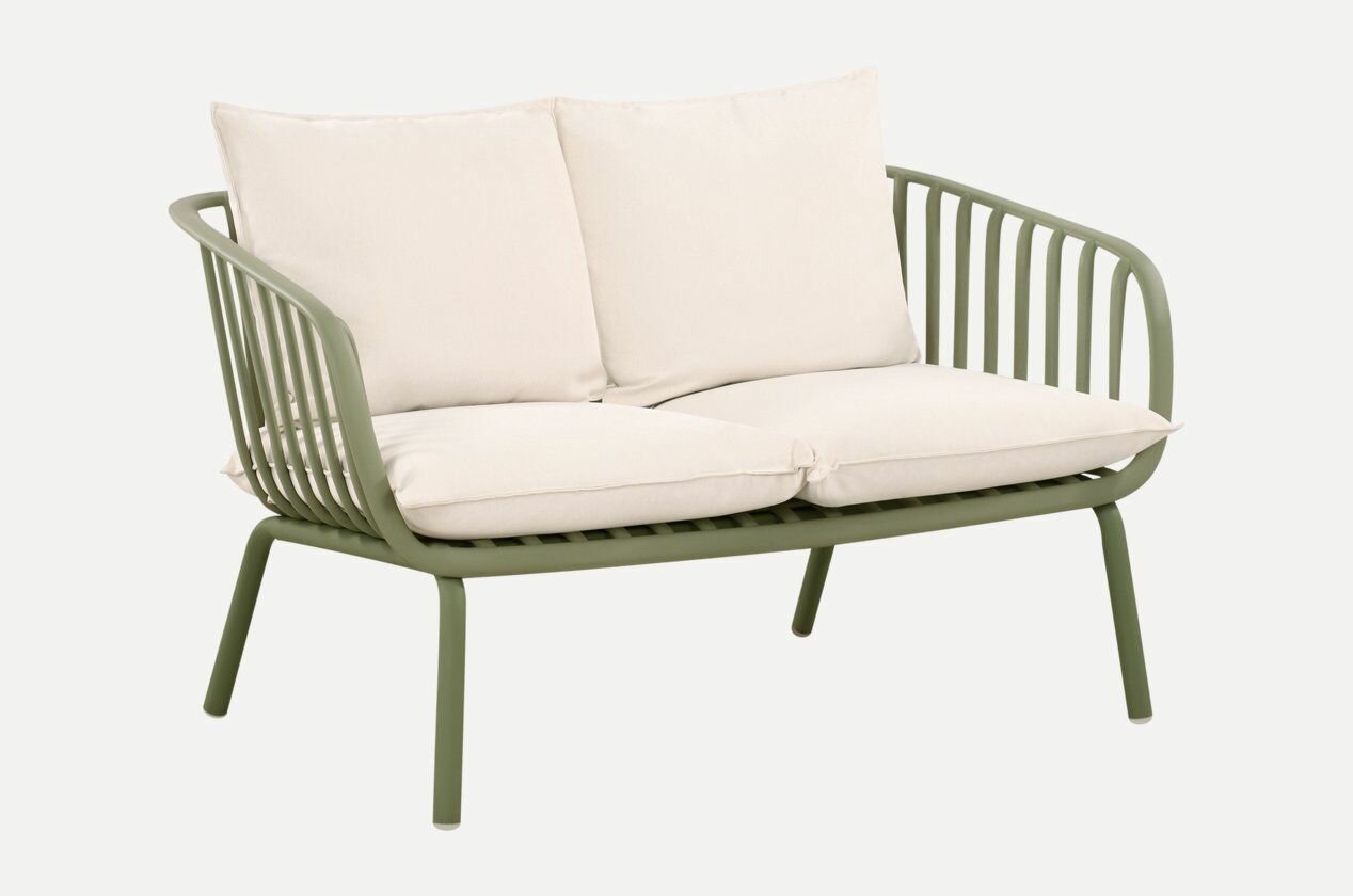 Диван садовый Divan.ru Франс Оливковый, пластик, 124х70х77 см, зеленый