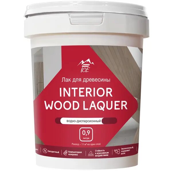 Лак для мебели акриловый Parade Interior Wood Laquer цвет прозрачный глянцевый 0.9 л