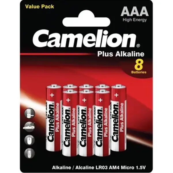Батарейка Camelion Plus Alkaline LR03-BP5+3 алкалиновая LR03 AAA 8 шт.