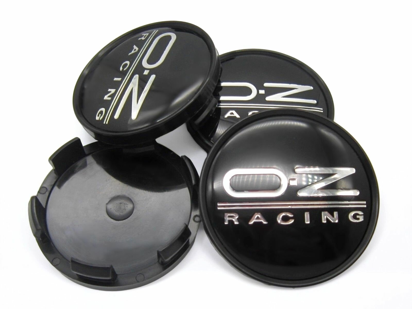 Колпачки заглушки на литые диски OZ Racing black 59/56/10 мм, комплект 4 шт.