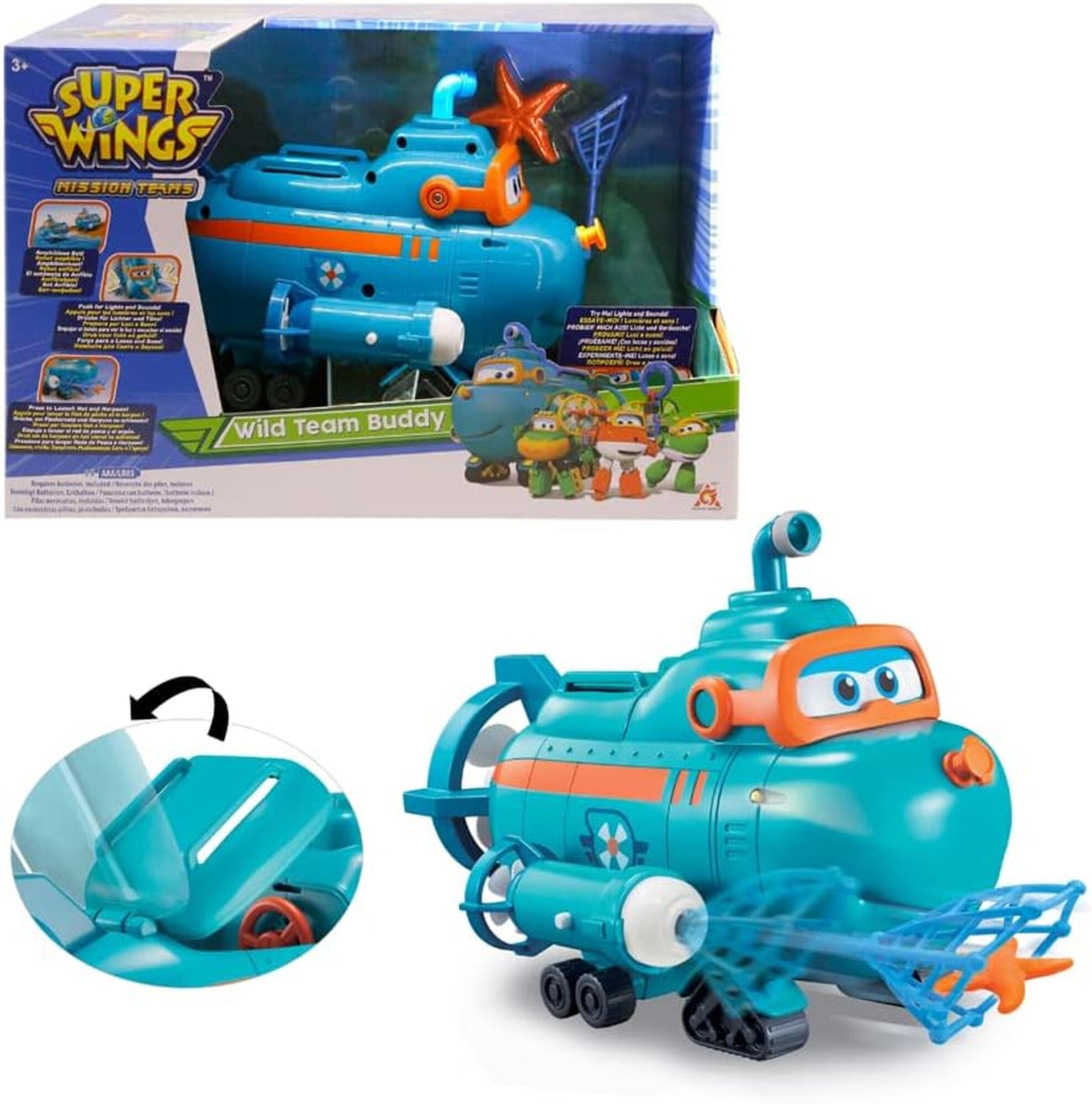 Игрушечный транспорт Super Wings Супер Крылья - Миссия команды: подводная лодка Бадди - 730809