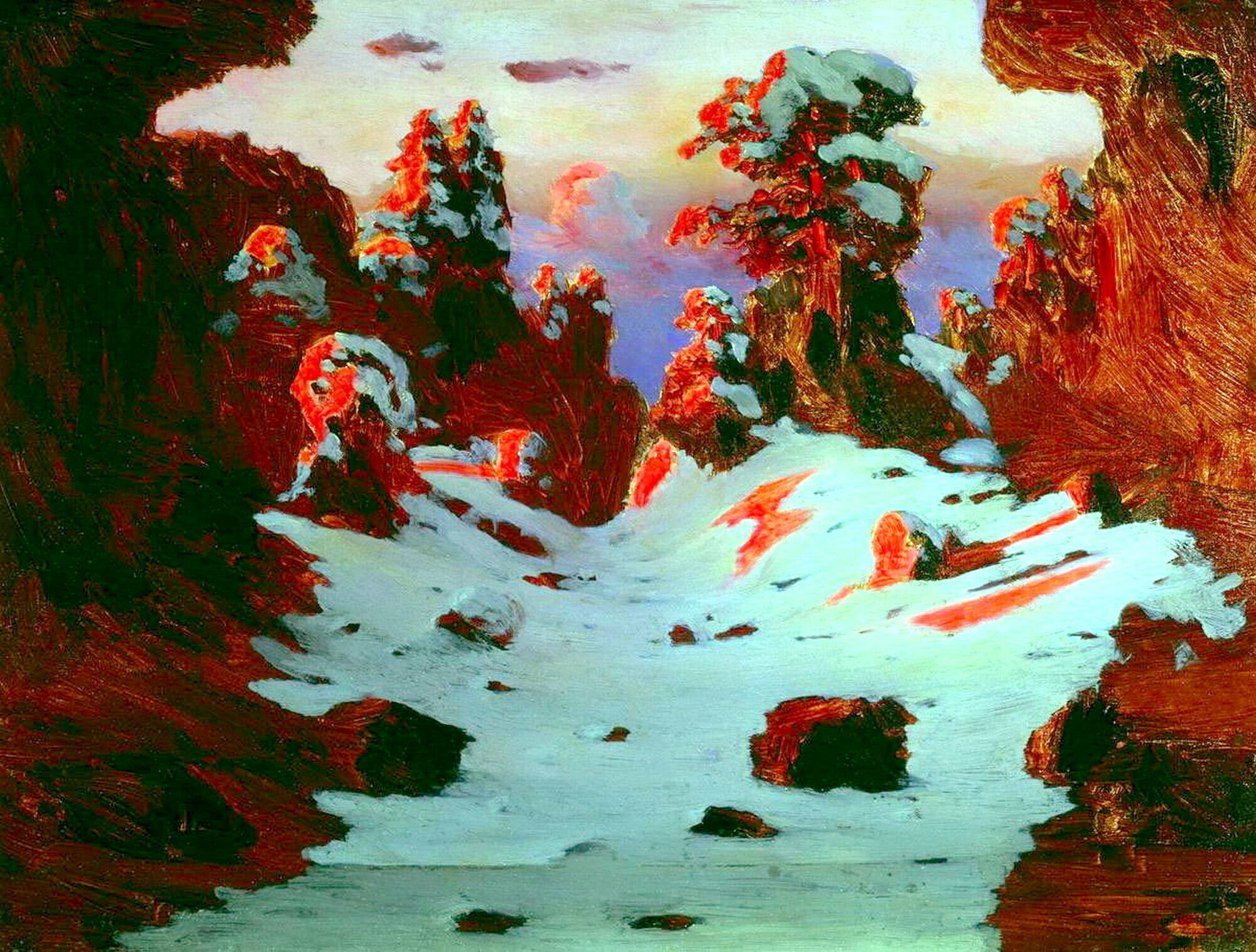 Картина Куинджи Архипа Эффект заката 80х60 см