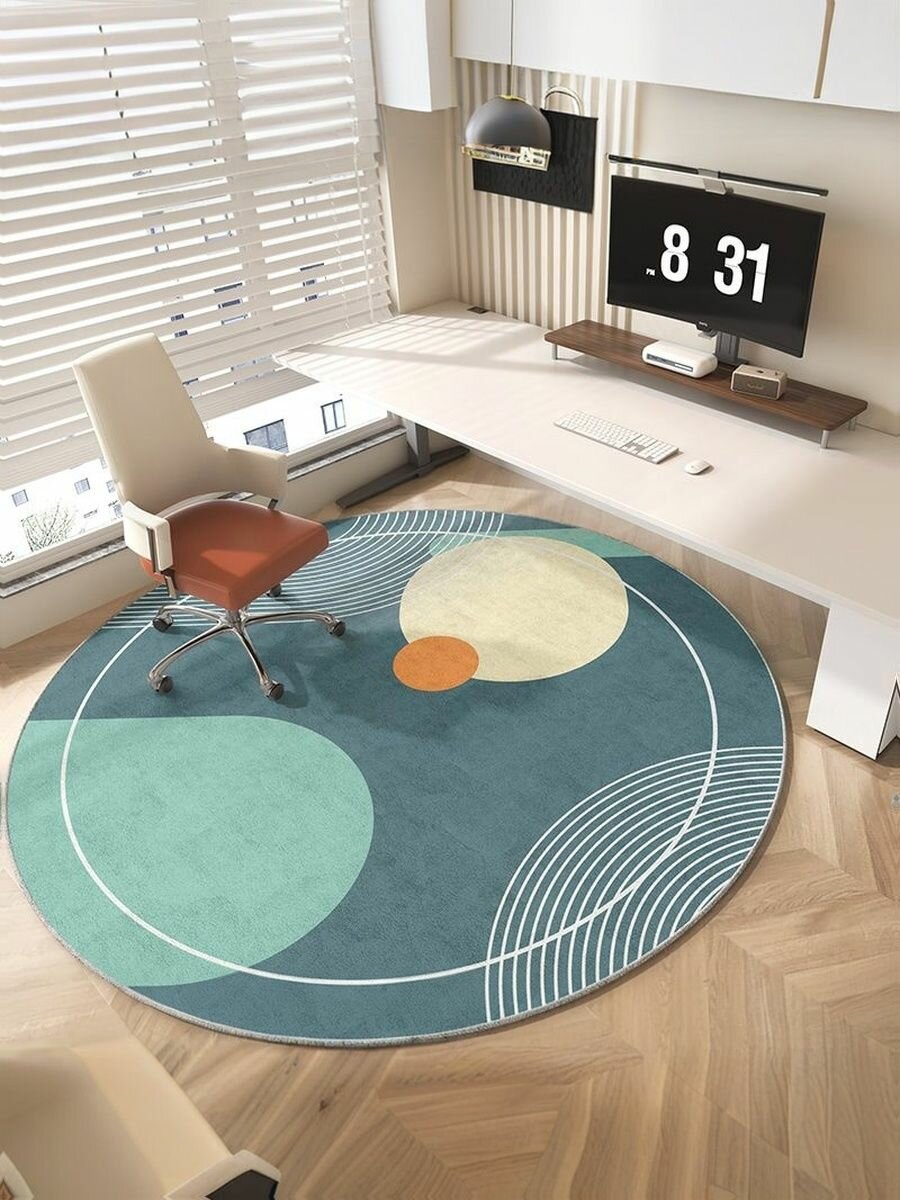 Защитный коврик 2х2，Круглый ковер, простой, нескользящий, грязеотталкивающий и износостойкий