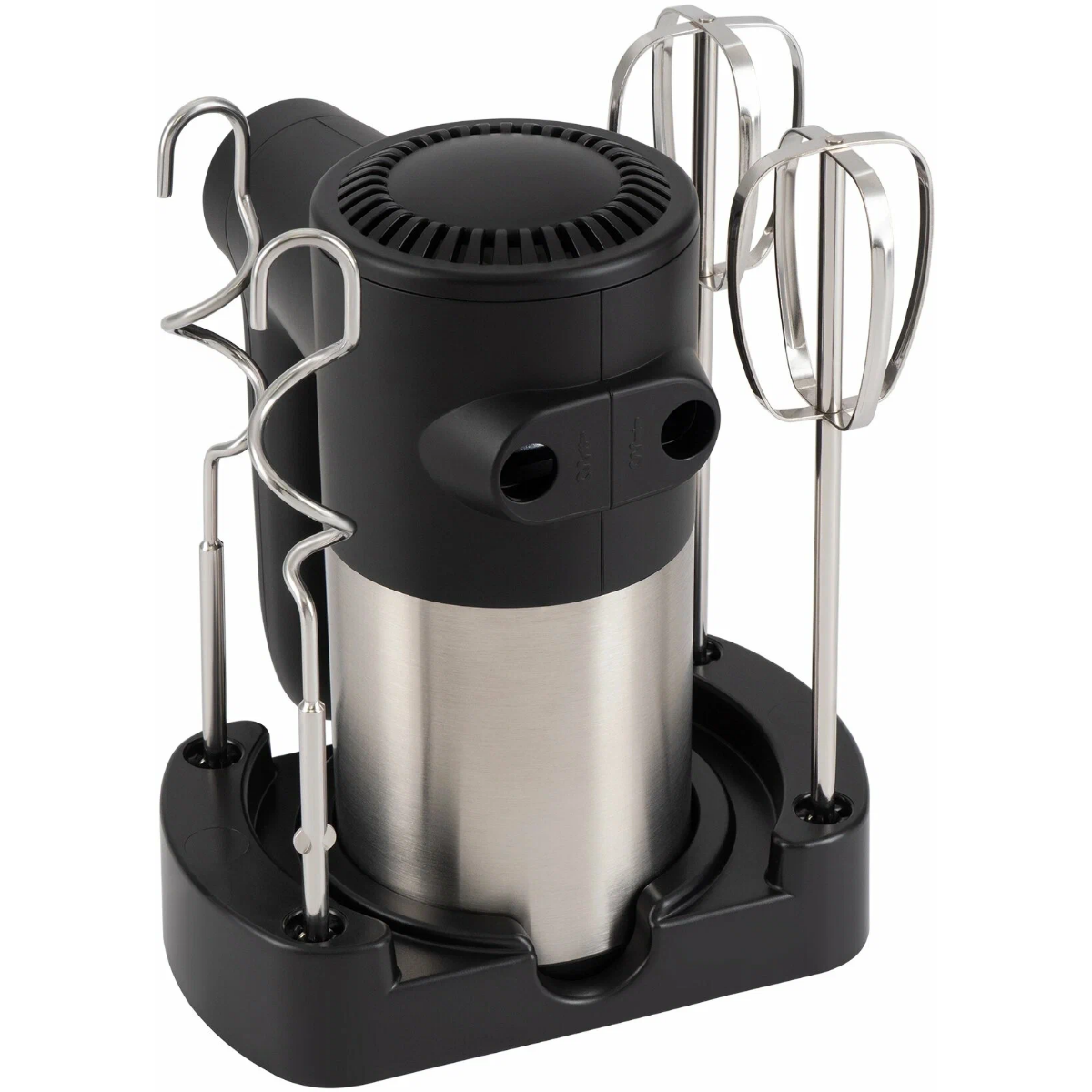 Миксер ручной Rondell RDE-1354 черный/серебристый мощность 800Вт, 9 скоростей 2 пары насадок с подставкой