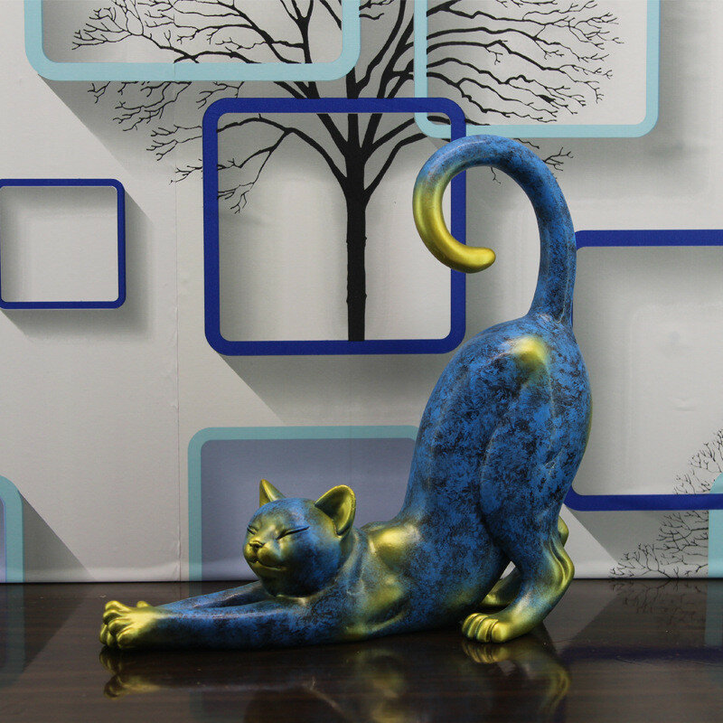 Resin animal artwork for modern home decor and festive gift ideas blue