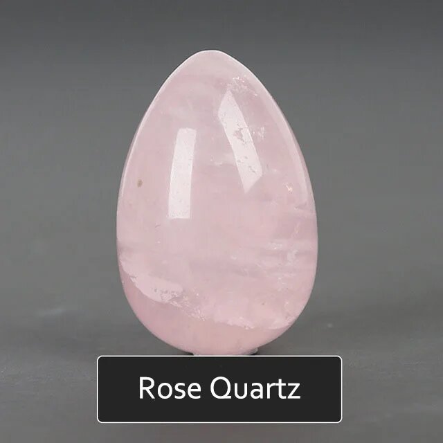 Кристалл яйцо Розовый кварц Обсидиан Малахит 30*20 мм Розовый, Rose Quartz