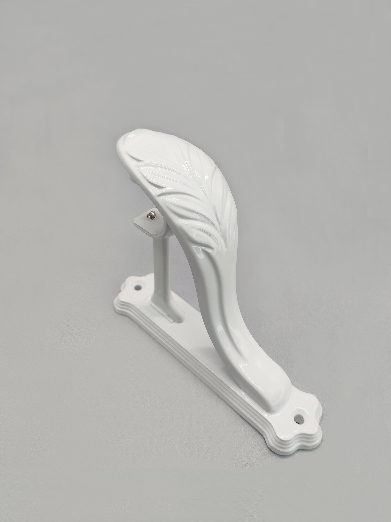 (1 шт.) 28/25 мм Кронштейн однорядный консольный "Пальма" белый глянец