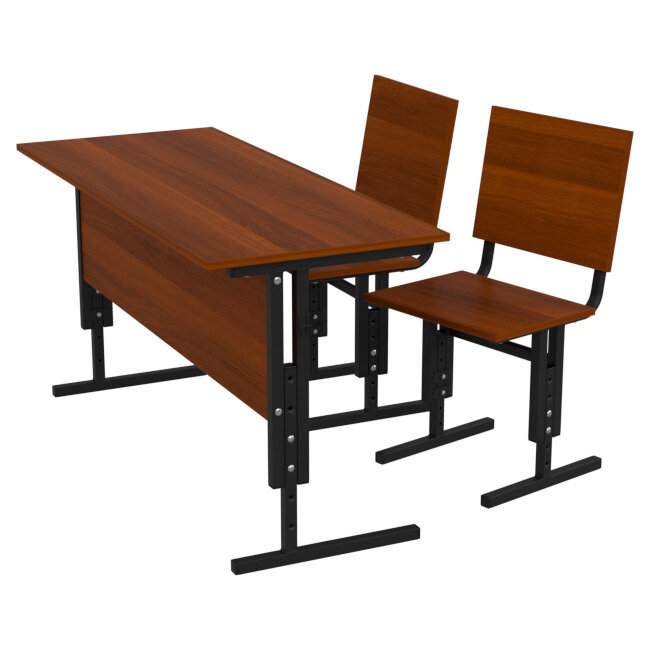 Парта стул Меб-фф Комплект ученический цвет Орех Итальянский ПД-2+СМ-3/2