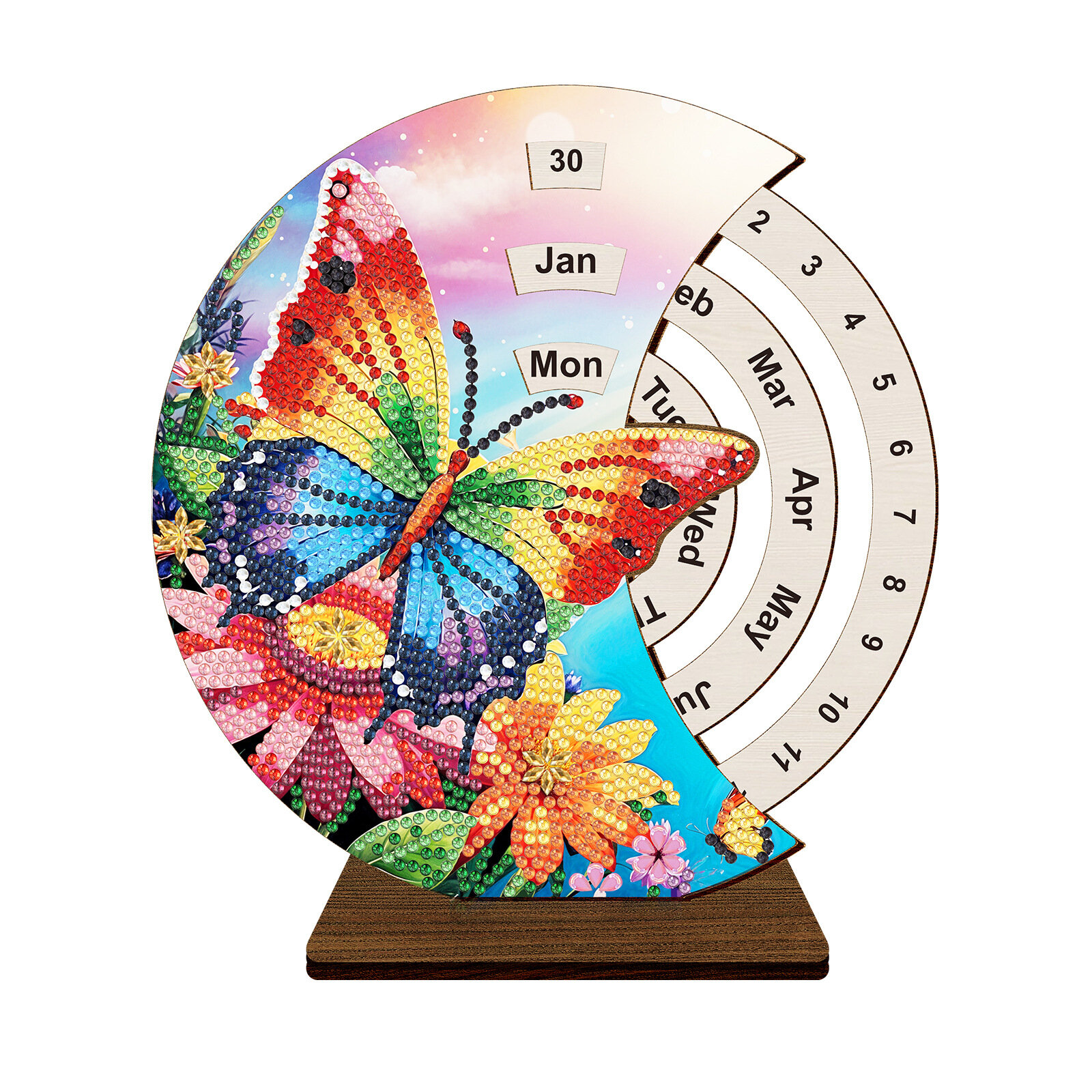 DIY Вышивка алмазной наклейкой, украшение настольного календаря, Разноцветные бабочки