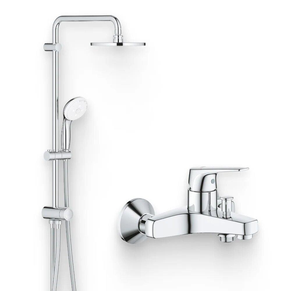 Душевой комплект Смеситель Grohe BauFlow 23601000 / Стойка New Tempesta 27389002