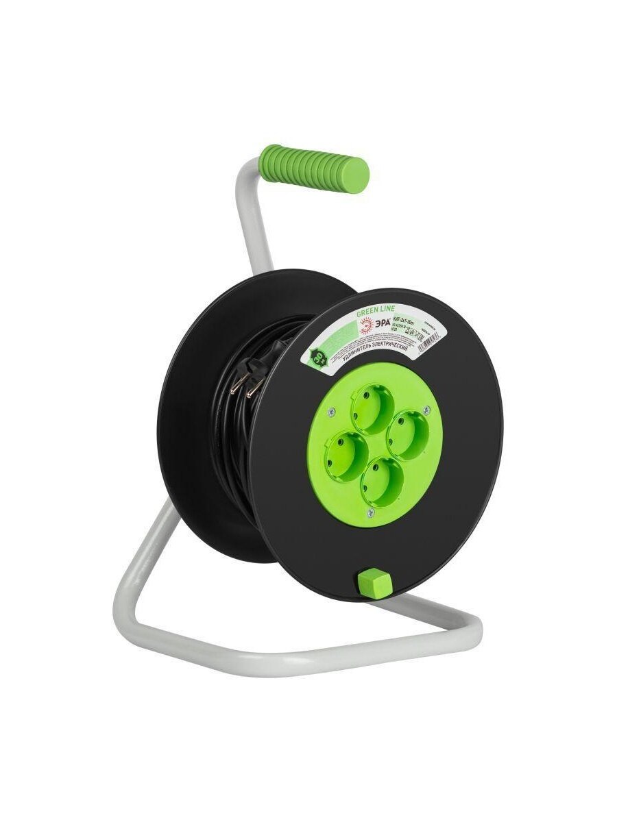 Удлинитель на пластик. катушке 4х30м без заземл. KAT-2x1-30m Greenline ПВС 2х1 Эра Б0065105