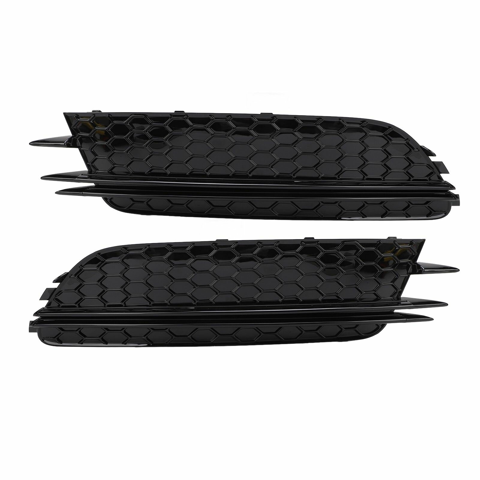 Пара декоративных элементов решетки бампера (непрозрачные, соты) для Audi A6 C7 2012-2015