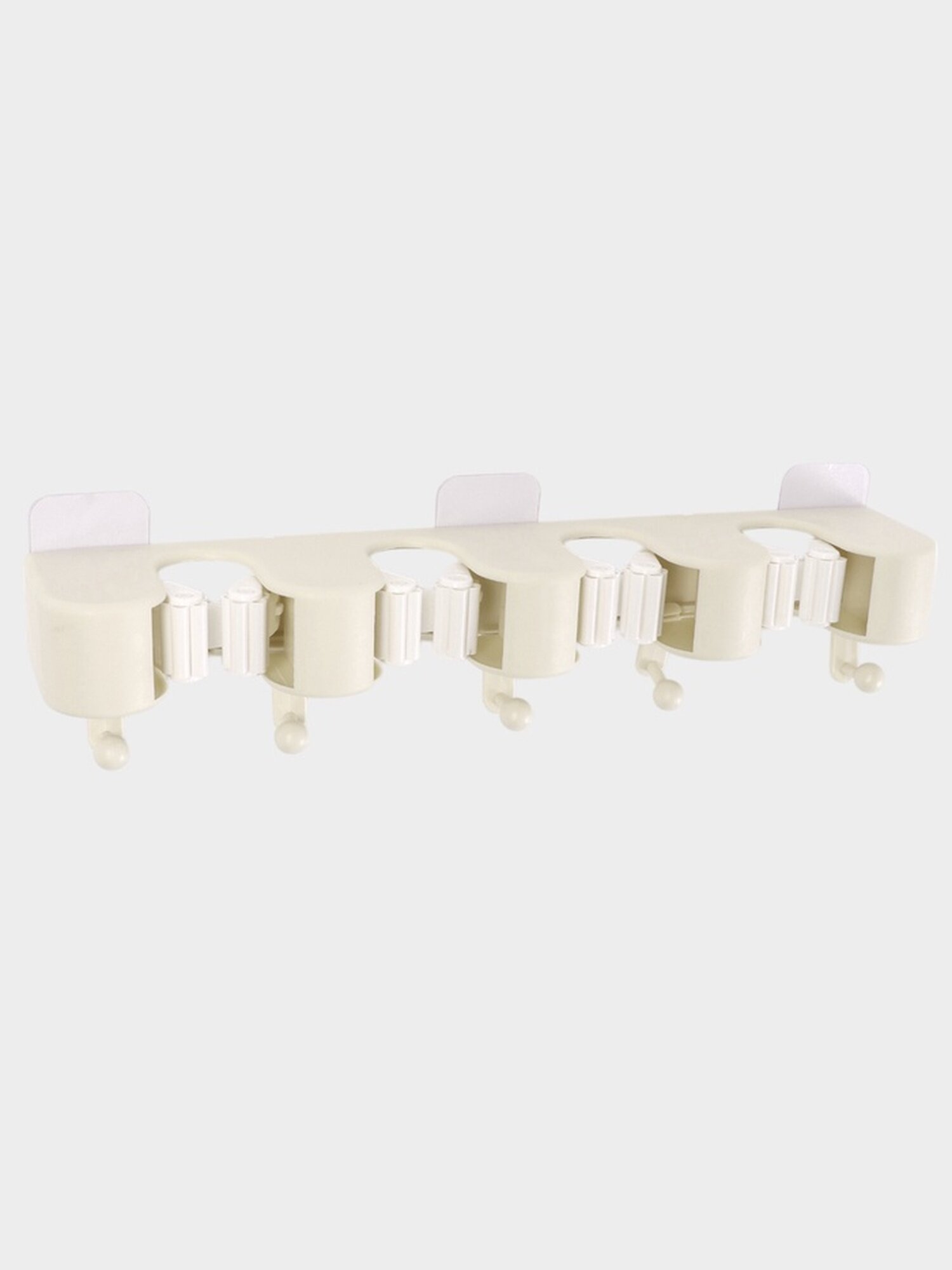 Держатель для швабр настенный самоклеящийся, 4 отделения, 33×6×6 см