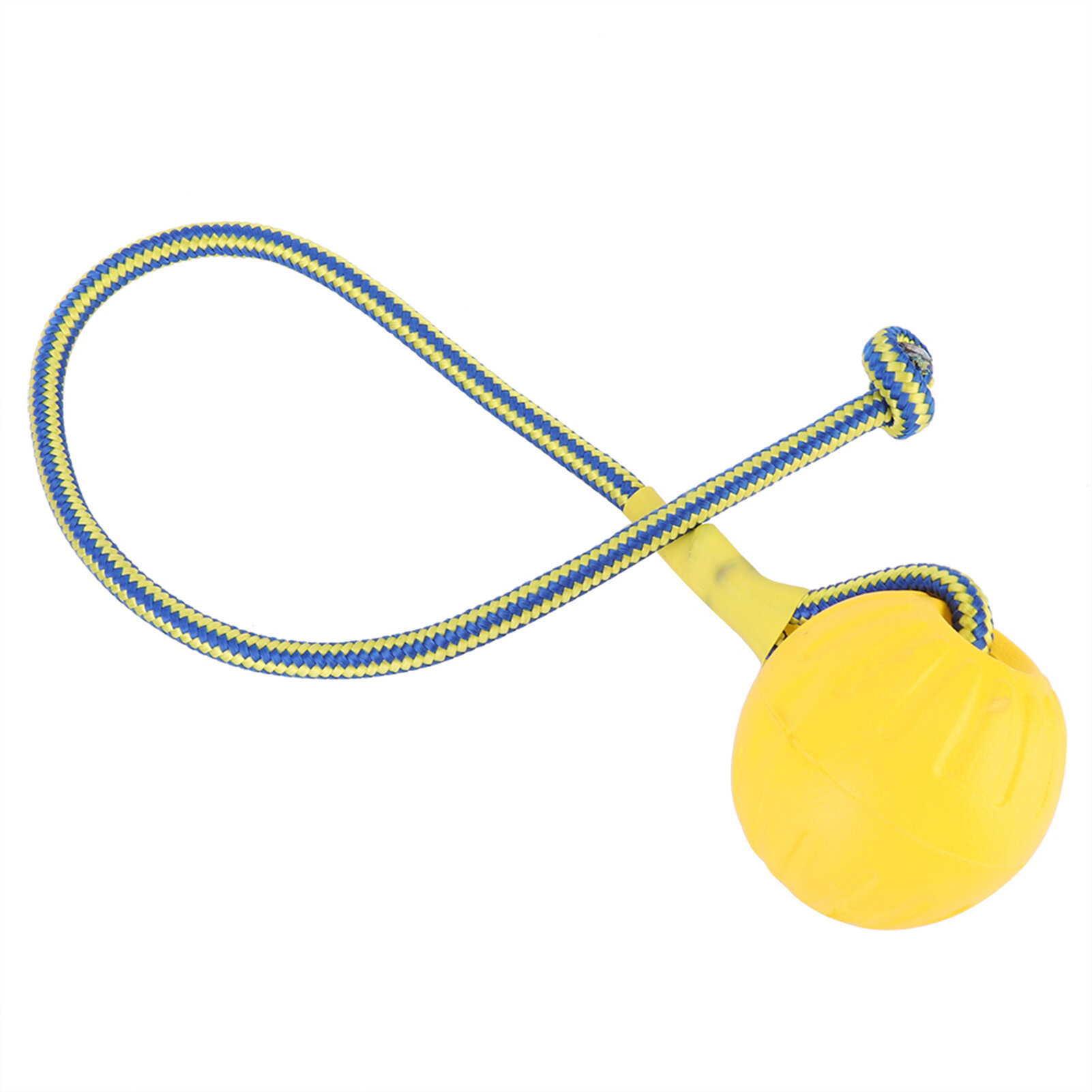 Portable EVA Pet Dog Training Bite Resistant Interactive Chew Toys Ball with Rope(Yellow)