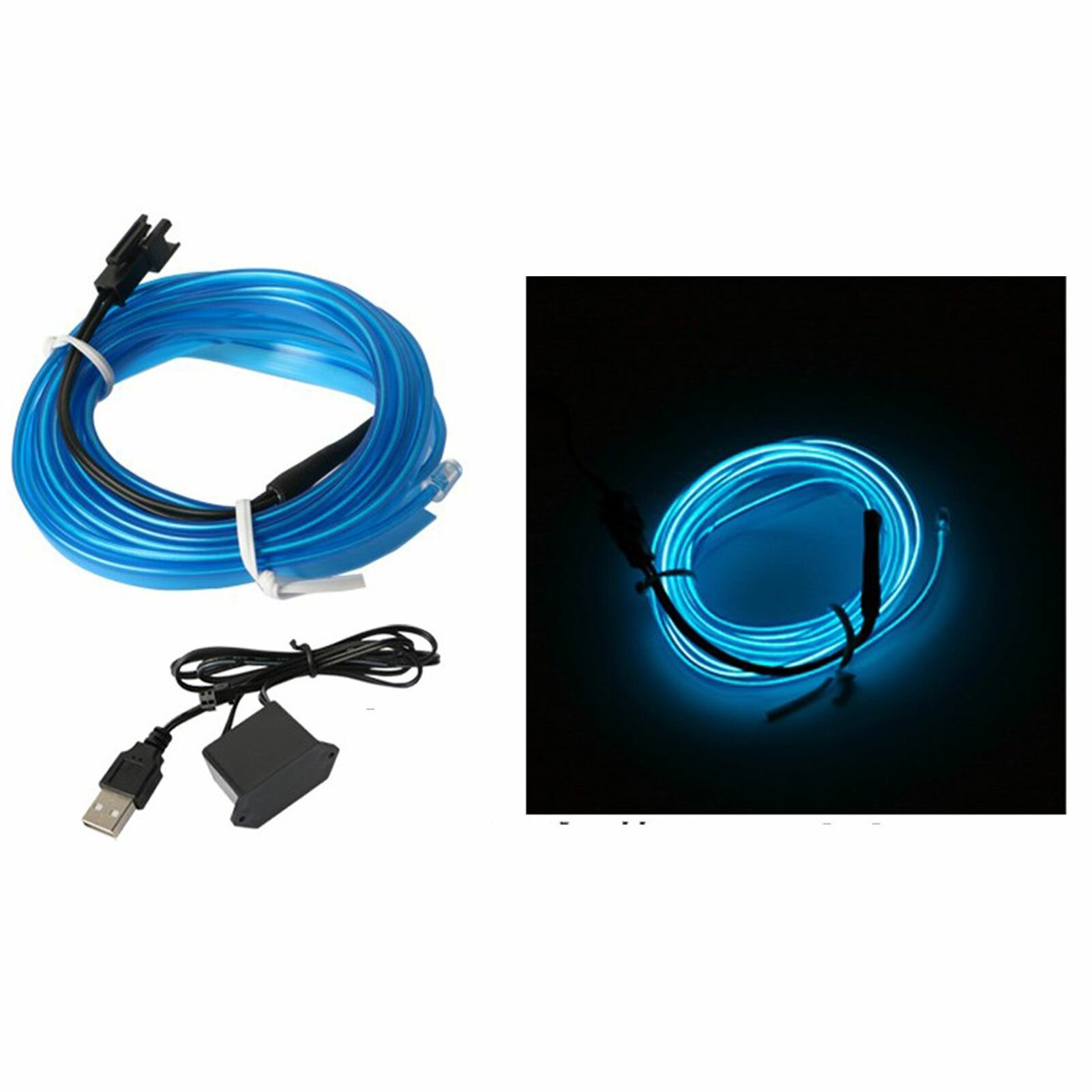 Светодиодная лента для авто, неоновая, USB, 5В, 3м, синяя