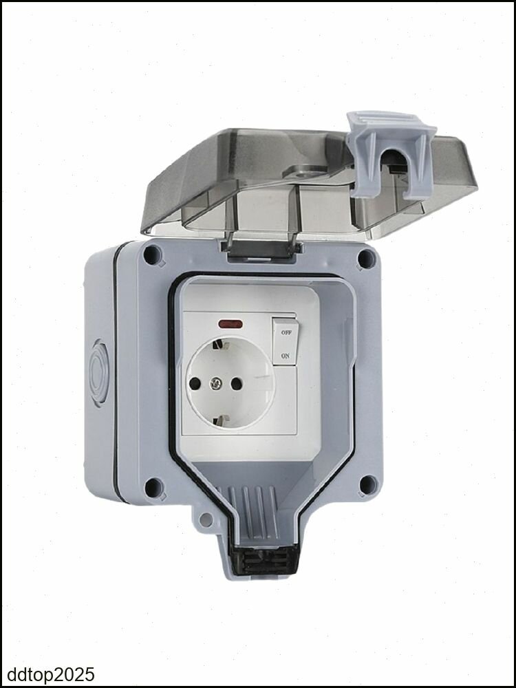 IP66 16A водонепроницаемая зарядная розетка для улицы водонепроницаемый корпус с выключателем EU вилка