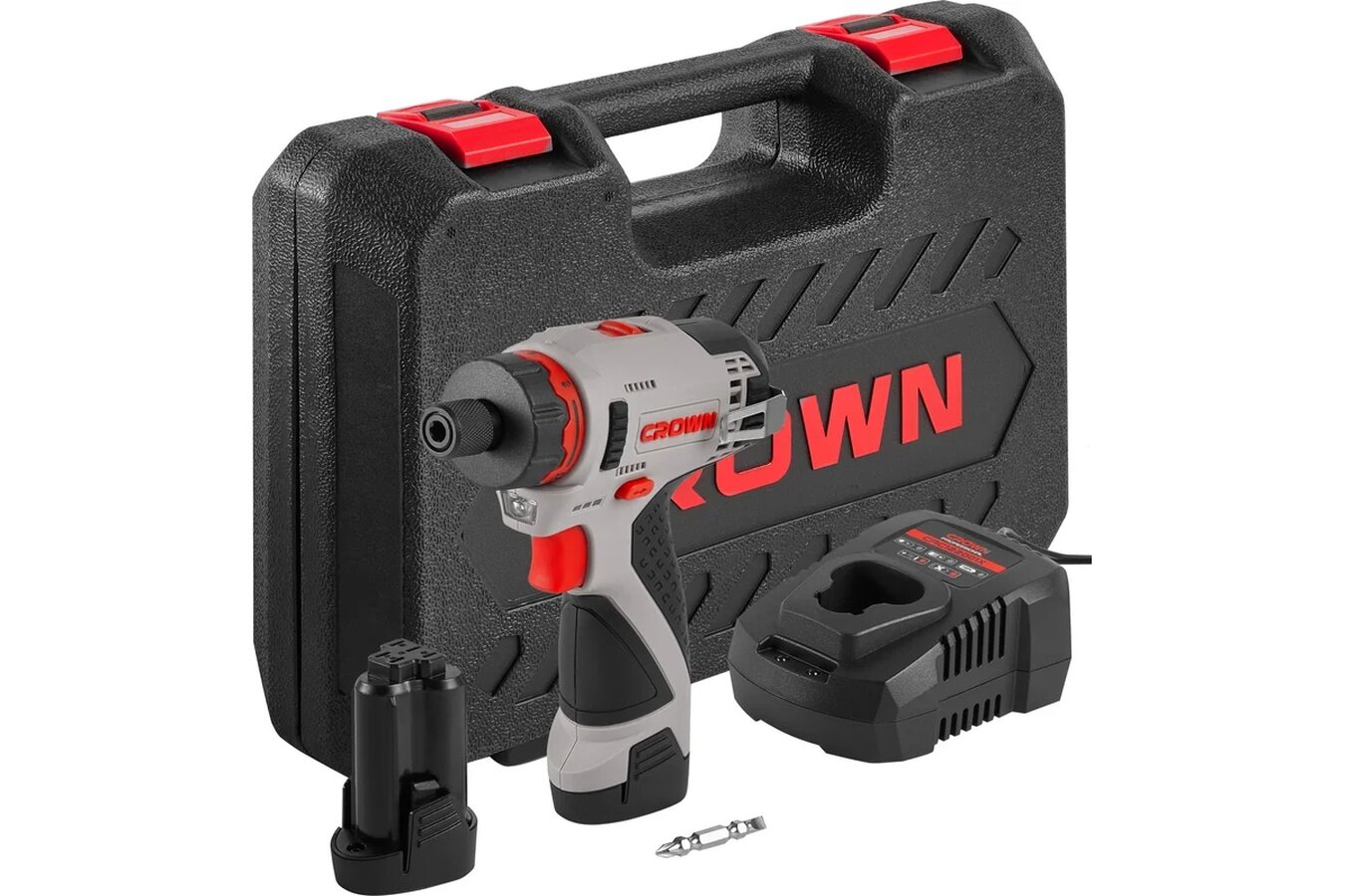 Шуруповерт аккумуляторный 12В 2*2Ач Li-Ion 1250об/мин 30Нм ЗУ кейс CROWN