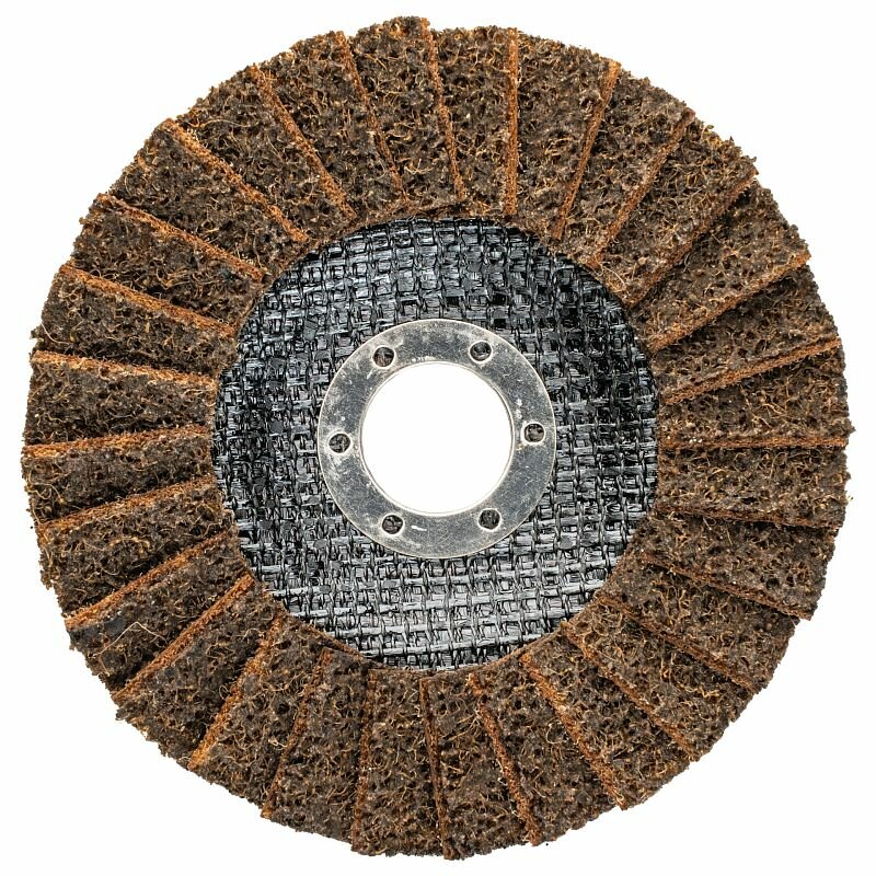 Круг лепестковый торцевой флисовый изогнутый КЛТ2 D125X22,2 мм, нормальный корунд (NC), зерно грубое (100-150), mte