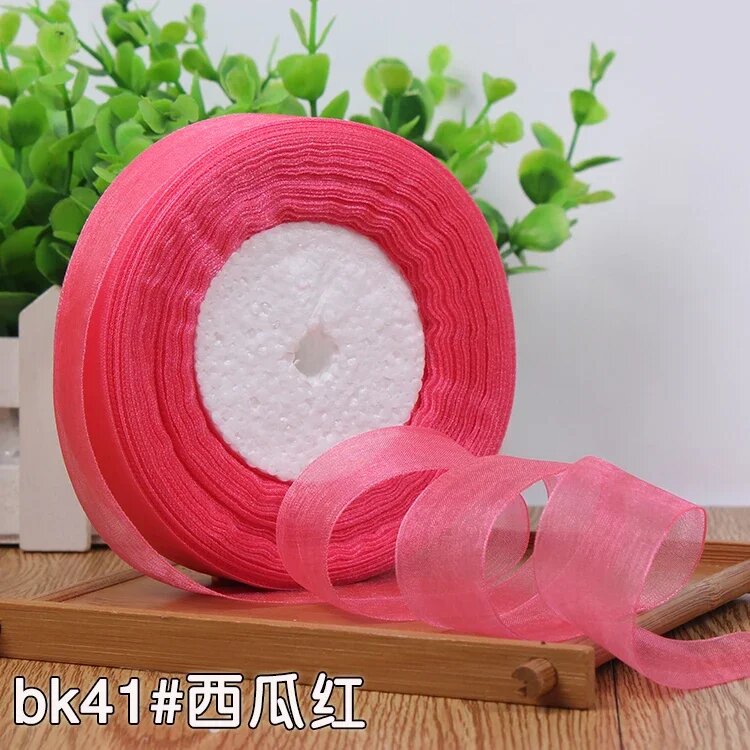 25 мм прозрачные ленты из органзы, 50 ярдов/рулон, сделай сам, ткань для рукоделия ручной работы, Рождество, Хэллоуин, свадьба, вечеринка, подарочная упаковка, лента