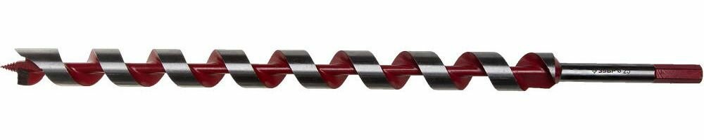 Сверло левиса по дереву ЗУБР, 25 x 450/360 мм, шестигранный хвостовик 2947-450-25