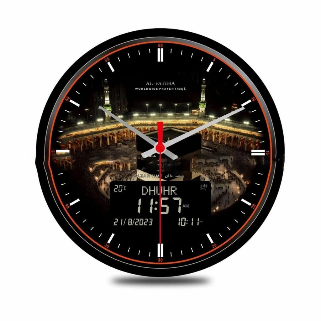 Круглые ретро-настенные часы FAJ 360 с черным экраном