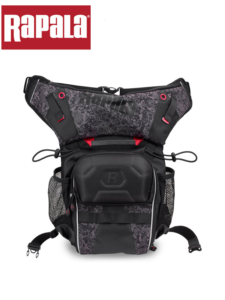Рюкзак-пояс Rapala RUHP 9л городской для рыбалки, черный, многофункциональный