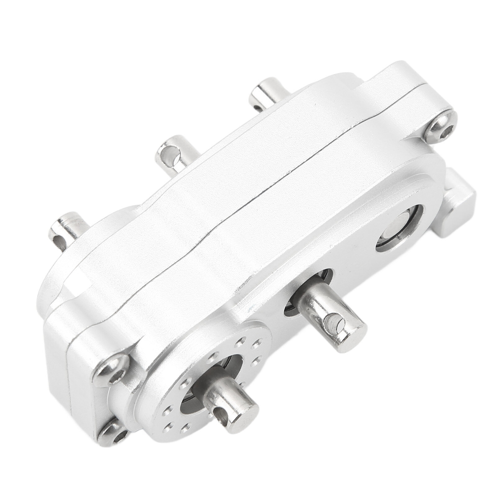 Кейс трансмиссии Gearbox 313мм колесная база 2 скорости CNC обработанный анодированный алюминиевый сплав для SCX10 1/10 RC машин серебро