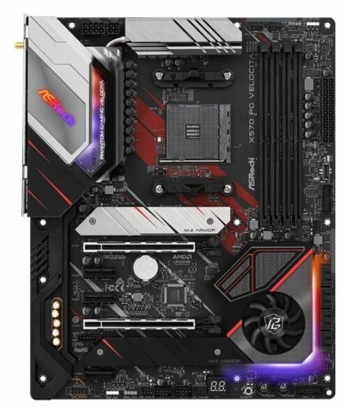 Материнская плата ASRock X570 PG Velocita (X570 PG Velocita) - AM4, AMD X570, 4хDDR4-3200 МГц, 2хPCI-Ex16, 2хM.2, Standard-ATX