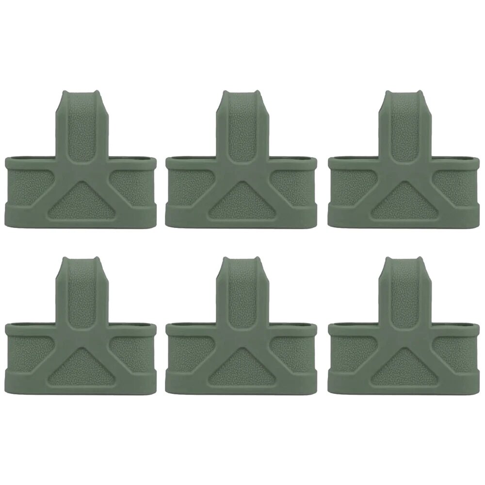 3/6 шт. Резиновая клетка Magazine Assist для .223 5,56 мм Темно-зеленый, 6Pcs (Green)