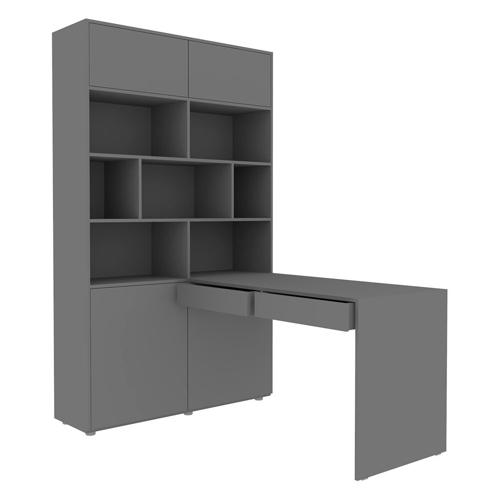 Стол письменный со стеллажом 1200 Темно-серый Темно-серый