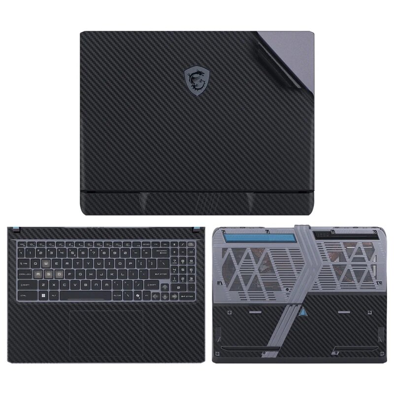 Наклейки на ноутбук MSI Vector 17 HX A14V, Carbon fiber black