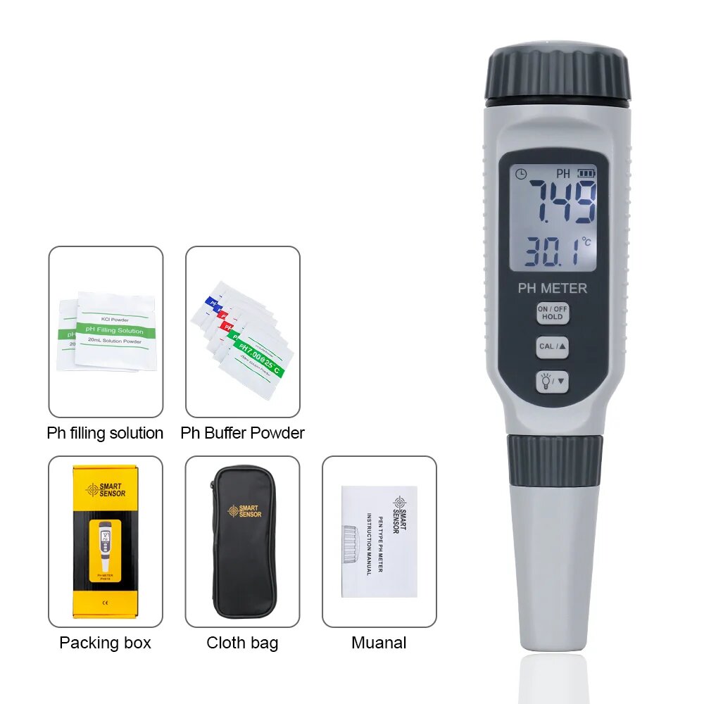 Профессиональный рН-метр в виде ручки, портативный тестер качества воды в аквариуме, кислотомер, кислотомер, зонд для воды, измеритель кислотности