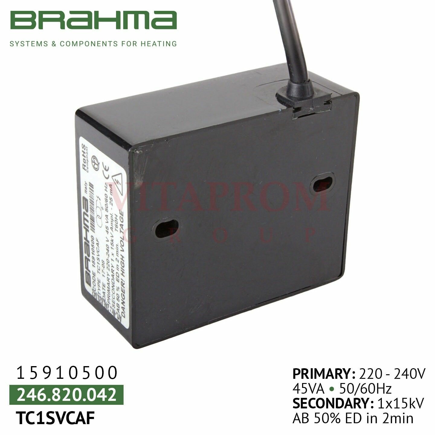 Трансформатор Brahma TC1SVCAF, 15910500 — фото 1